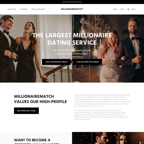 Designs | Need a very luxury design for our dating site homepage | Web ...