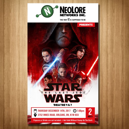 Star Wars 8: The Last Jedi Movie Tickets | Postcard, flyer or print contest