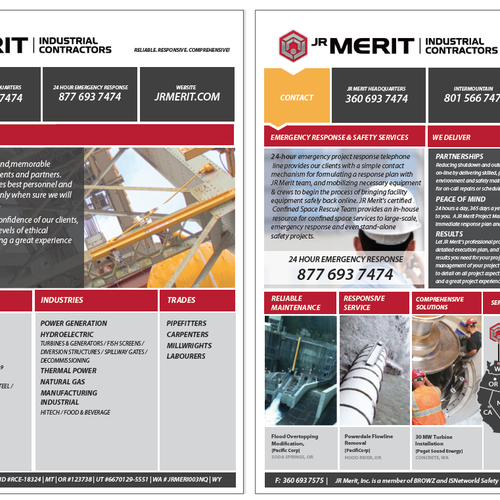 Creative Industrial Contractors Line Card/Brochure | Brochure contest