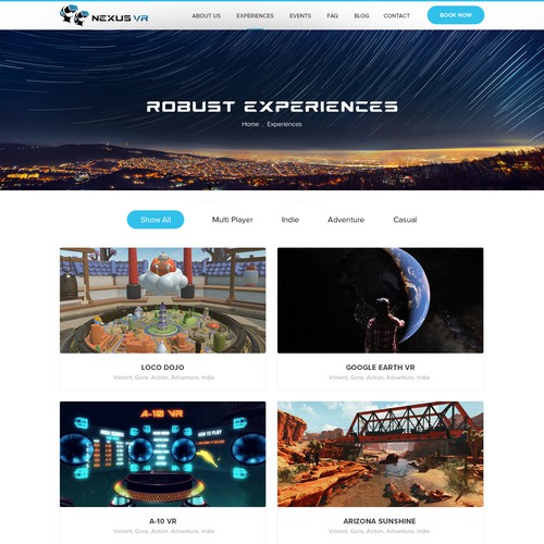 Designs | Design a new modern WordPress theme for an upcoming VR Arcade ...