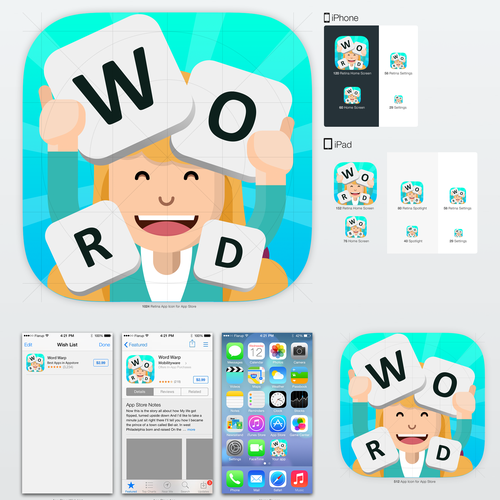 Create an eye catching app icon for a Word Puzzle Game! | Icon or ...