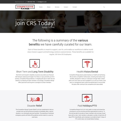 Benefits Page Design/Update | Landing page design contest