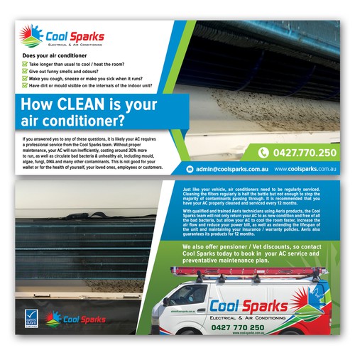 Air Conditioning Service flyer that looks "healthy and clean ...