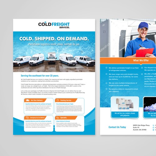 Cold Freight Services customer slicks | Postcard, flyer or print contest