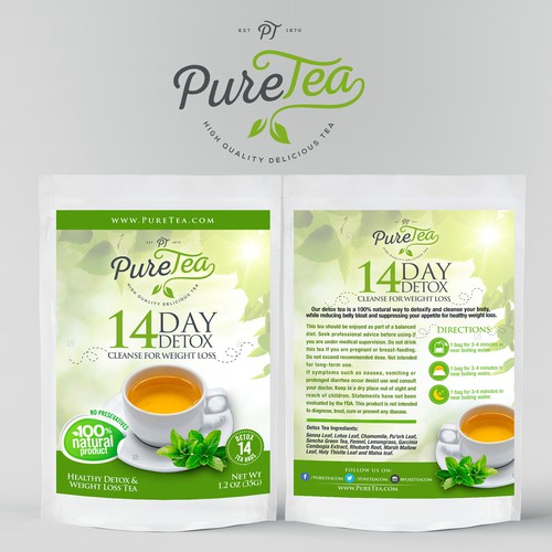 PureTea needs a beautiful package to hold 14 days of Detox Tea ...