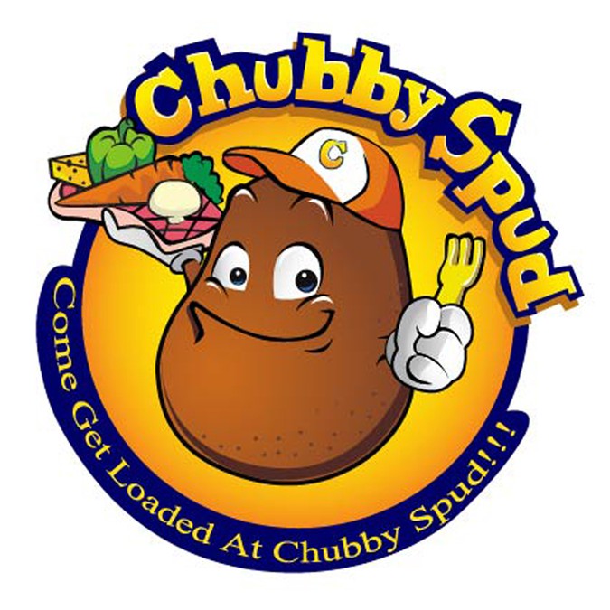 Create a happy fat, fun, satisfied, bake potato character for the the ...