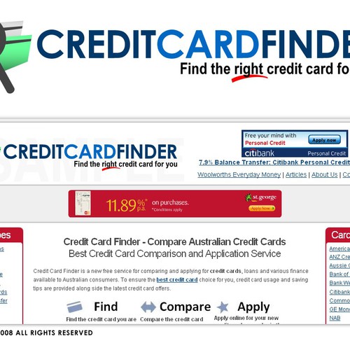 Credit Card Finder Logo/Banner | Logo design contest