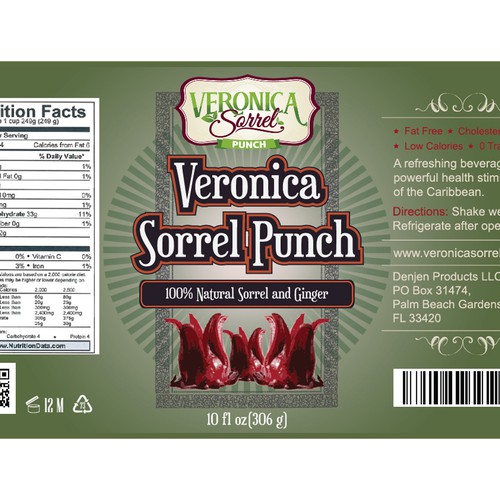 Label design for a natural specialty drink - Veronica Sorrel Punch ...