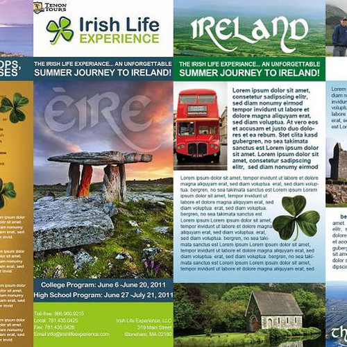 Study Abroad (Ireland) Tri-Fold Brochure | Print or packaging design ...