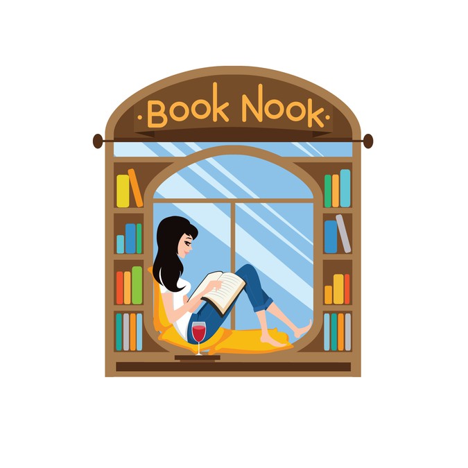 Book Nook: A fun logo design for every woman who loves to read (or at ...