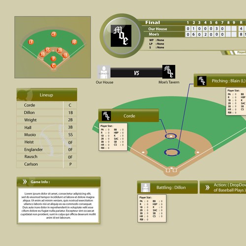 Baseball Scorecard Design - WIDGET ONLY | Web page design contest