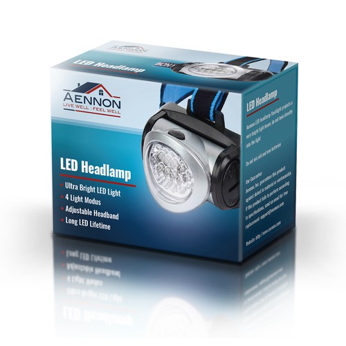 Create A **LED Headlamp Flashlight** Packaging Design To Be Seen All ...