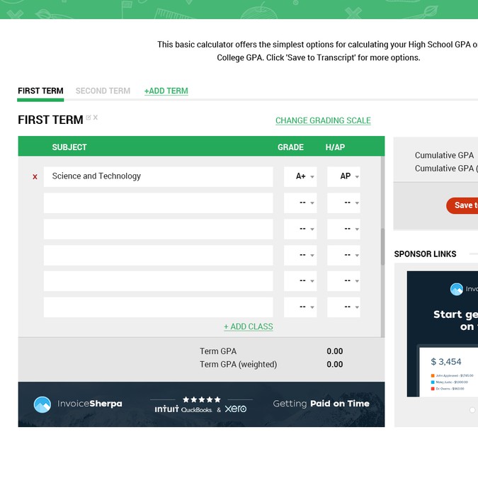 Our GPA Calculator needs a new look! | Landing page design contest