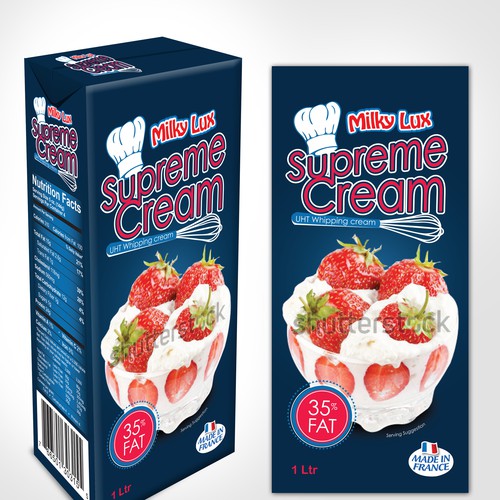 Packaging of Whipping cream 1L tetrapack brick | Product packaging contest