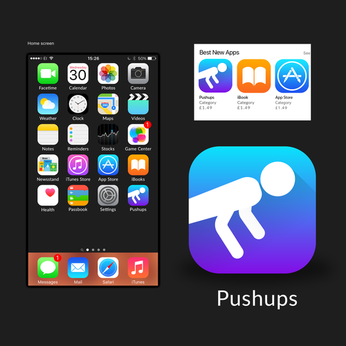 Create a simple, beautiful icon for a Push-Up workout app | Icon or ...