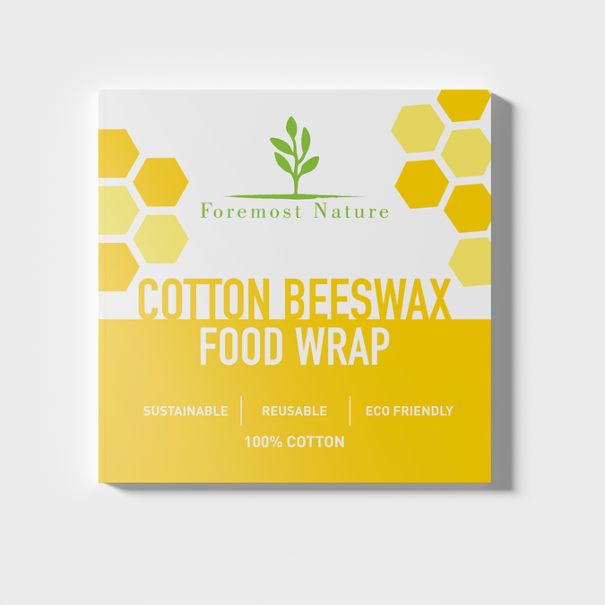 Packaging Design for Reusable Cotton Beeswax Food Wrap | Product ...