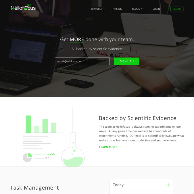 Marketing & Blog design for a productivity application | Web page ...