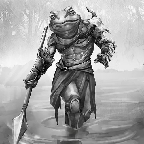Create concept art of a warrior frog! | Character or mascot contest