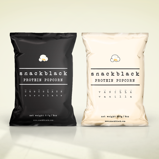 snackblack Protein Popcorn Packaging | Product packaging contest
