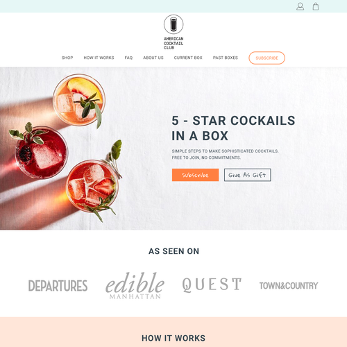 Design a modern and dynamic website for cocktail of the month ...