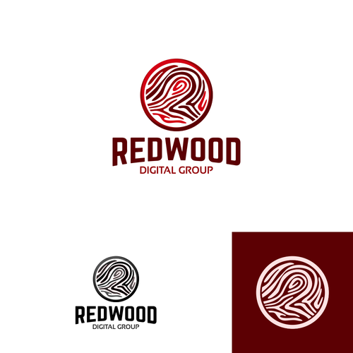 Design a logo for a hedge fund incorporating Redwood Trees and a roots ...