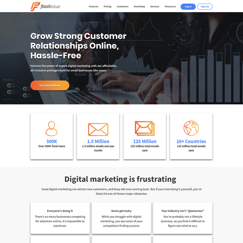 Design a modern, eye-catching landing page for small business marketing ...