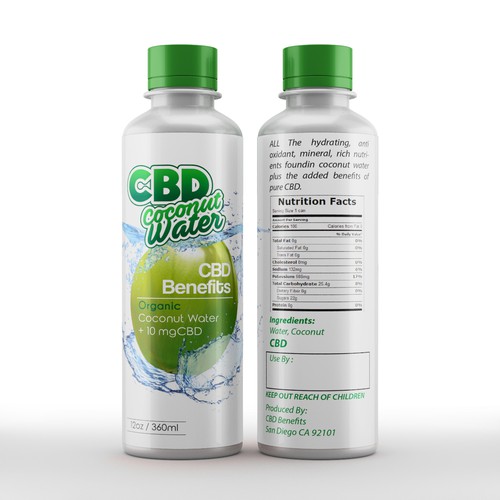 Coconut Water Label for Cannabis Company | Product label contest