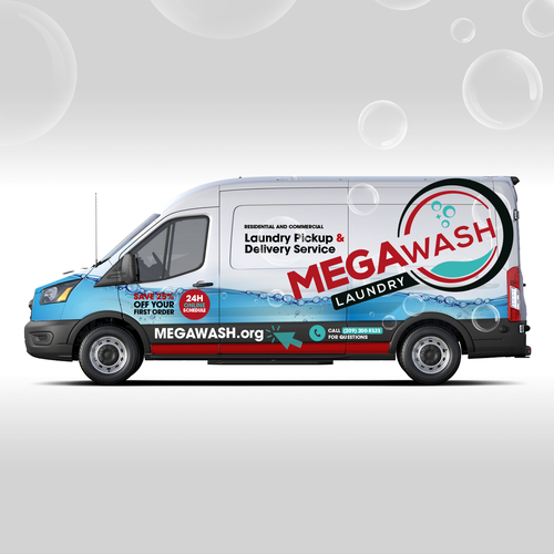 Designs | Design a simple yet eye catching van wrap for a Laundry ...