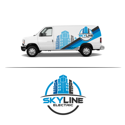 Create a cool simple eye catching fleet of vehicles for an electrical ...