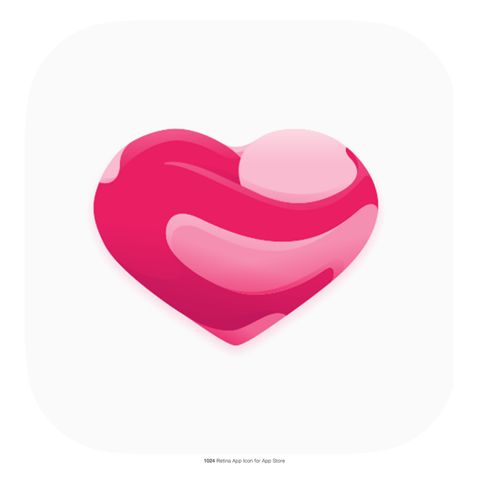 Heart app icon made out of pieces | Icon or button contest