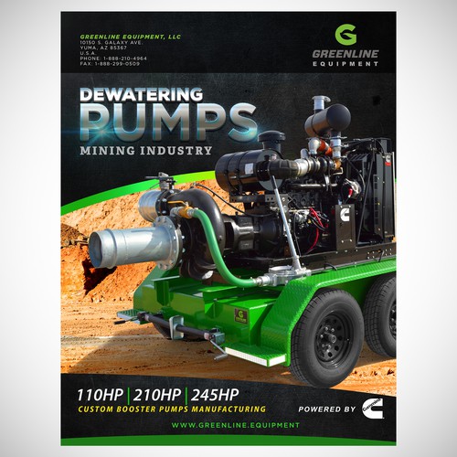 Create a flyer of a mining operation scene, and add our product into ...