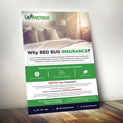 The world's first BED BUG INSURANCE | Postcard, flyer or print contest