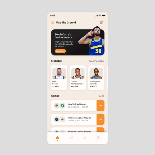 Designs | Basketball UI design | App design contest