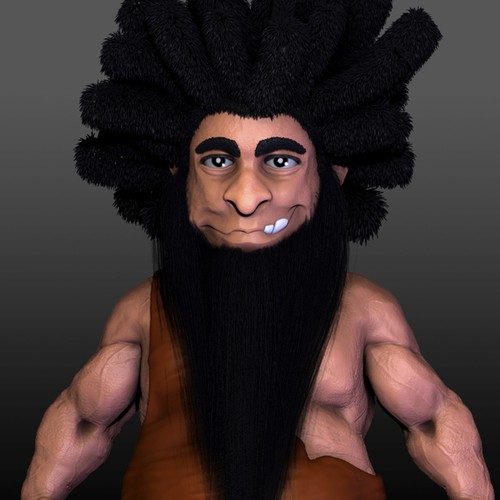 3D Caveman Mascot with action poses | 3D contest