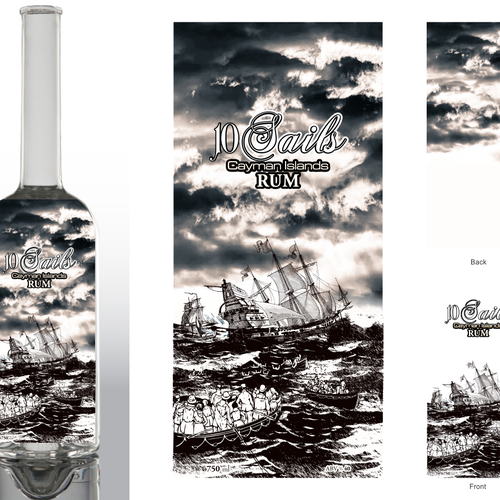 10 Sails Rum Bottle Label | Product label contest