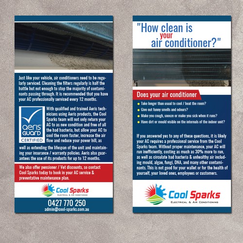 Air Conditioning Service flyer that looks "healthy and clean ...