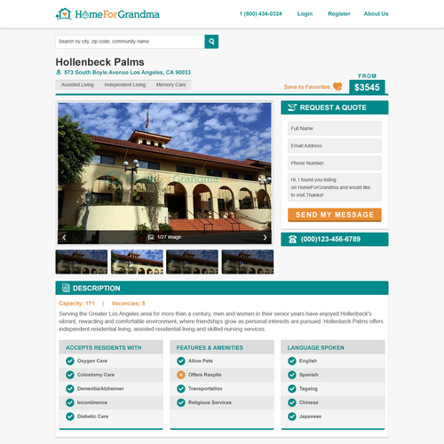 Create a Listing Page for our Listing Website | Web page design contest