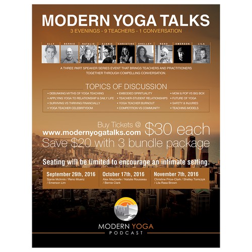 Create a poster design for Modern Yoga Talks Speakers Event! | Poster ...