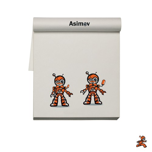 Create a fun friendly robot logo for the Asimov project | Logo design ...