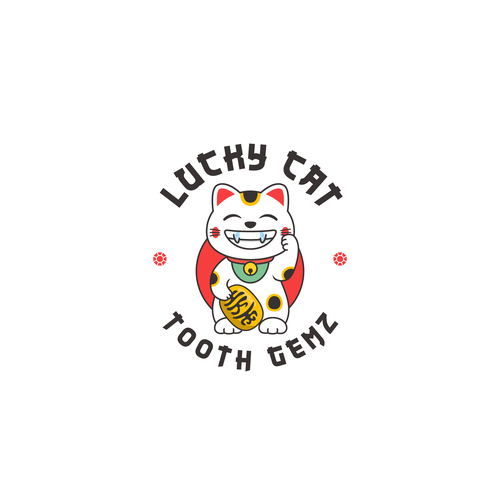 Designs | Lucky Cat Tooth Gemz illustration for a tooth jeweler! | Logo ...