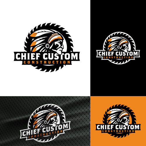 Designs | Powerful native american chief head tied to a construction ...