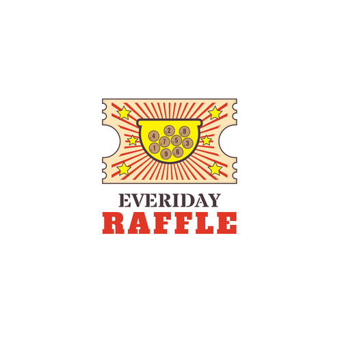 Create a logo for a modern Raffle app, where users can win daily prizes ...