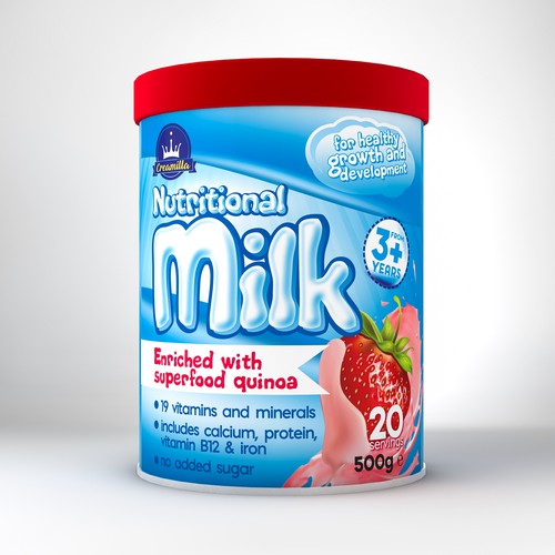 Strawberry milk powder packaging design | Product packaging contest