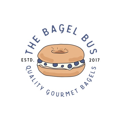 Get 'The Bagel Bus' wheels in motion with it's first logo. | Logo ...