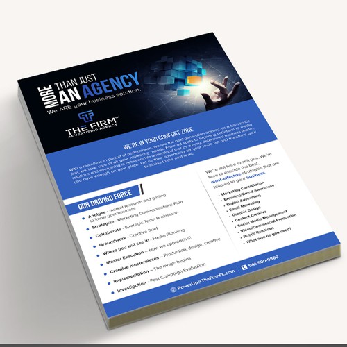 Ad Agency One-sheet/Fact-Sheet | Postcard, flyer or print contest