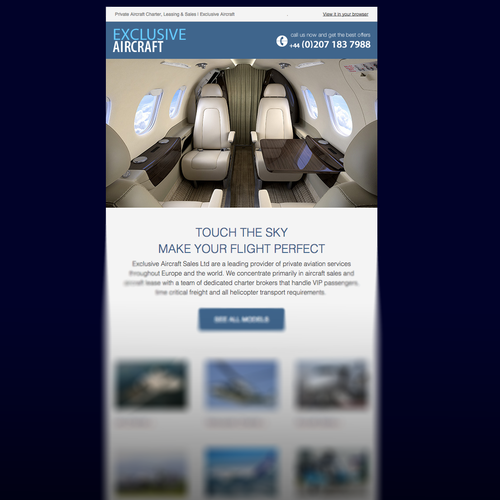 Private Jet Sales Email Template | Email contest