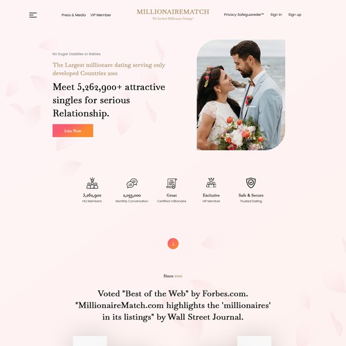 Designs | We need a luxury new web design for Millionaire dating site ...