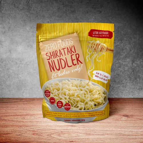 Design the packaging for ready to eat and healthy low calorie noodles ...