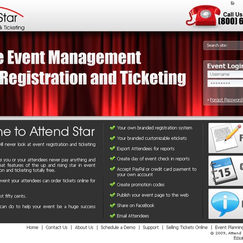 Home page design for event registration & ticketing system | Web page ...
