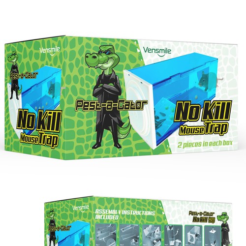 Design a box/instruction pamphlet for Pest-a-Gator mouse trap | Product ...